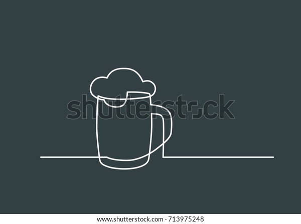 Continuous Line Drawing Beer Mug Vector Stock Vector (Royalty Free ...