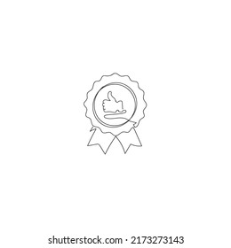 Continuous Line Drawing Best Winning Medal Stock Vector (Royalty Free ...