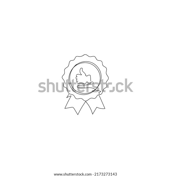 Continuous Line Drawing Best Winning Medal Stock Vector (Royalty Free ...