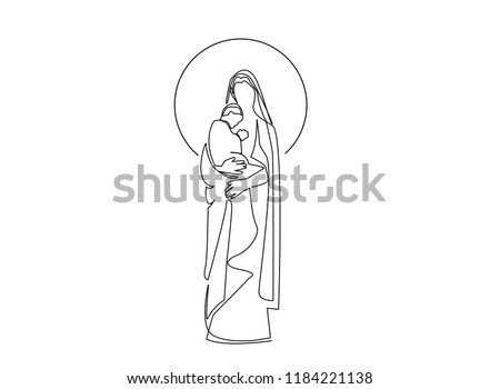 Mary And Jesus Drawing | Free download on ClipArtMag