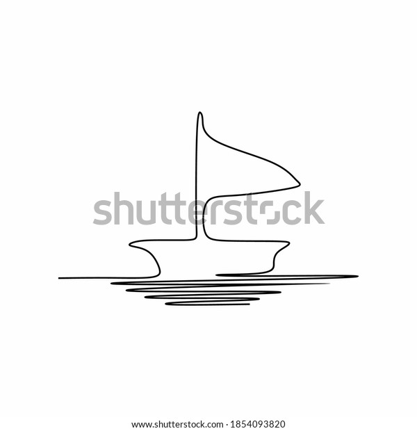 Continuous Line Drawing Boat Art Stock Vector (Royalty Free) 1854093820 ...