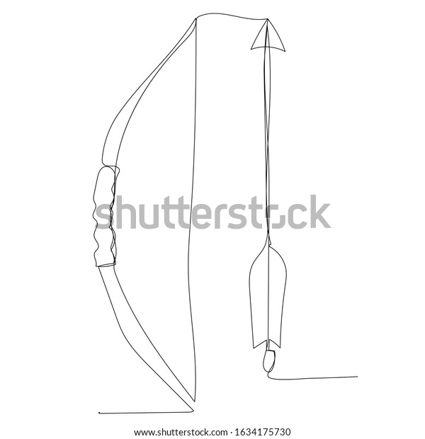 Continuous Line Drawing Bow Arrow Stock Vector (Royalty Free ...