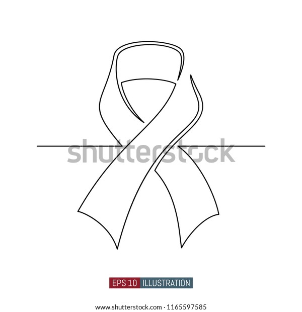 Continuous Line Drawing Breast Cancer Awareness 库存矢量图（免版税）1165597585 ...