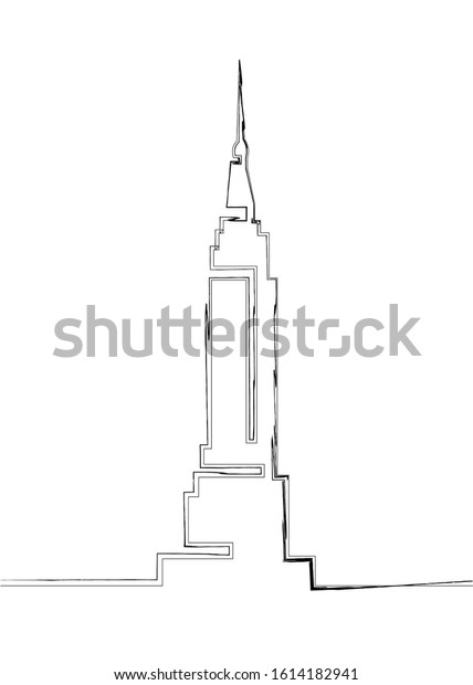 Continuous Line Drawing Building Cityscape Line Stock Vector (Royalty ...