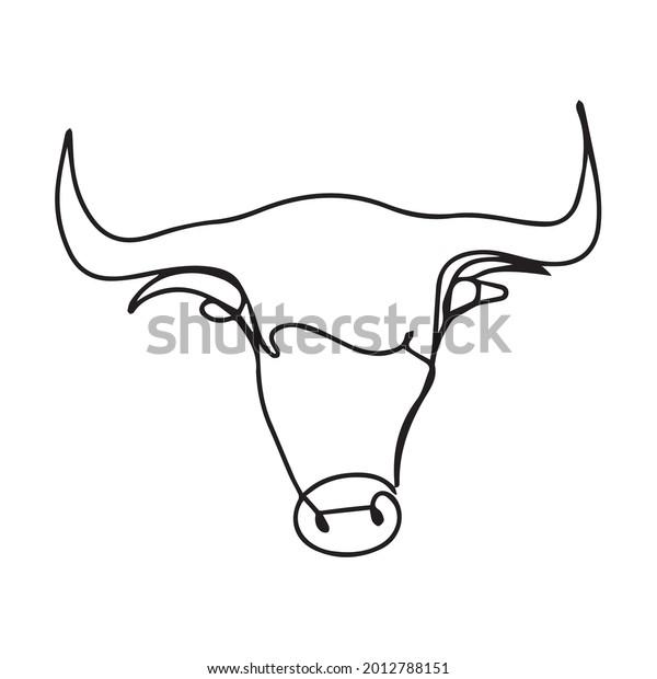 Continuous Line Drawing Bull Vector Bull Stock Vector (Royalty Free ...
