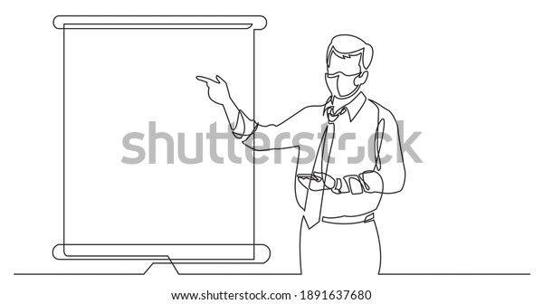 Continuous Line Drawing Business Coach Wearing Stock Vector (Royalty ...