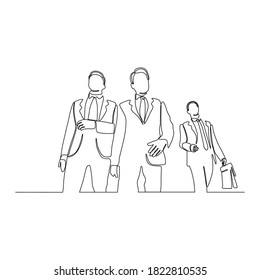 Continuous Line Drawing Business Groups Walking Stock Vector (Royalty ...