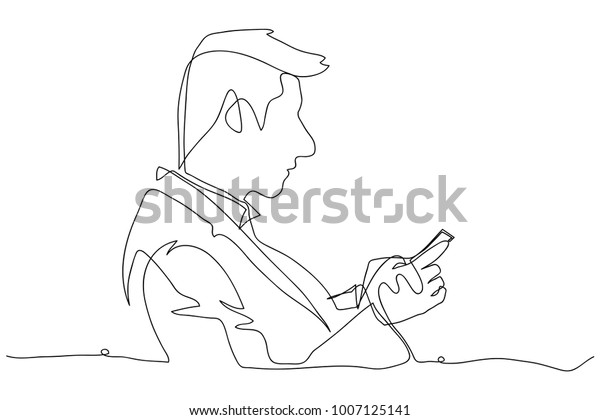 Continuous Line Drawing Business People Using Stock Vector (Royalty ...