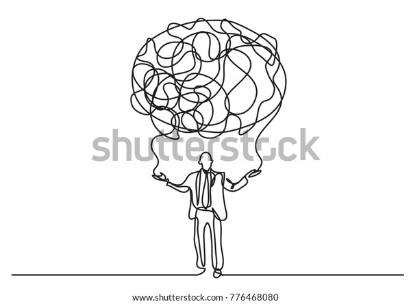 Continuous Line Drawing Business Person Creating Stock Vector (Royalty ...