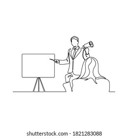 Continuous Line Drawing Business Presentation During Stock Vector ...