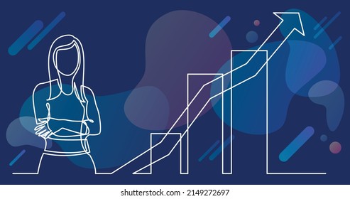 Continuous Line Drawing Business Presentation Business Stock Vector ...