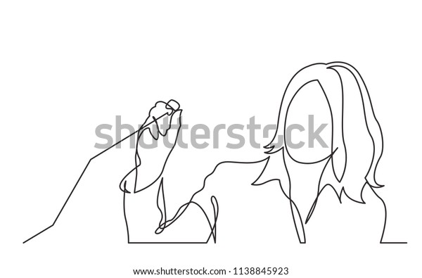 Continuous Line Drawing Business Presentation Business Stock Vector ...