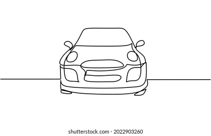 Continuous Line Drawing Car Transportation Design Stock Vector (Royalty ...