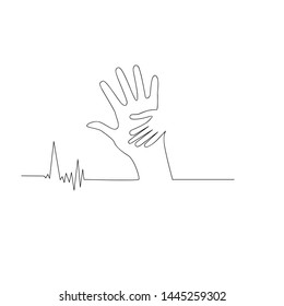 Continuous Line Drawing Caring Hand Isolated Stock Vector (Royalty Free ...