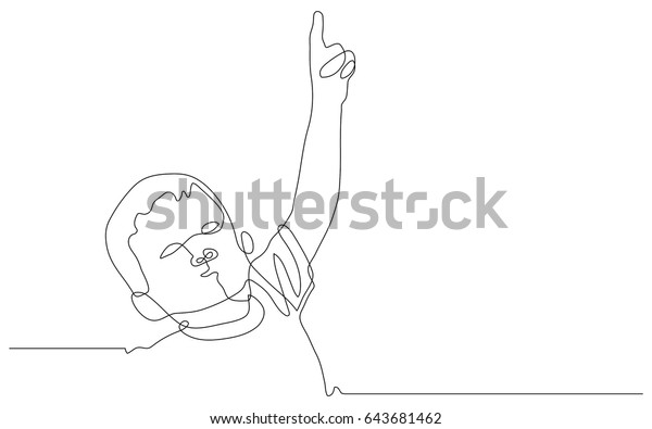 Continuous Line Drawing Child Pointing Finger Stock Vector (Royalty ...
