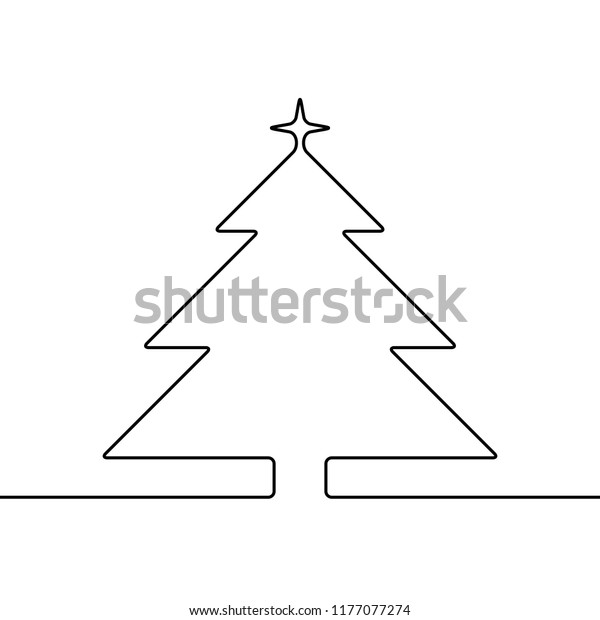 Continuous Line Drawing Christmas Tree Black Stock Vector (Royalty Free ... Continuous Line Drawing Christmas Tree Black Stock Vector (Royalty Free ...