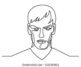 Continuous Line Drawing Confident Young Man Stock Vector (Royalty Free ...