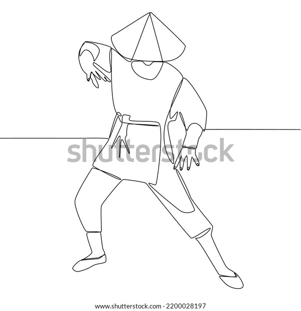 Continuous Line Drawing Cosplay Stock Vector (Royalty Free) 2200028197 ...