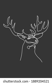 Continuous Line Drawing Deer Wildlife Vector Stock Vector (Royalty Free ...