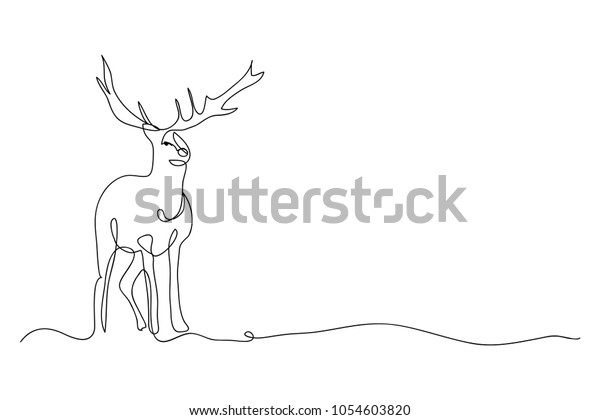 Continuous Line Drawing Deer Vector Illustrations Stock Vector (Royalty ...