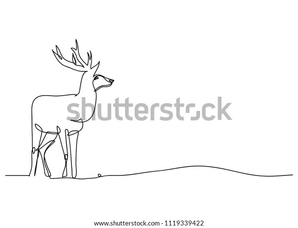 Continuous Line Drawing Deer Wildlife Vector Stock Vector (Royalty Free ...
