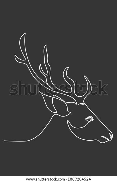 Continuous Line Drawing Deer Wildlife Vector Stock Vector (Royalty Free ...