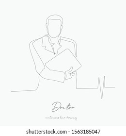 Continuous Line Drawing Doctor Simple Vector Stock Vector (Royalty Free ...
