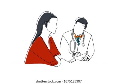 Continuous Line Drawing Doctor Talk Consulting: เวกเตอร์สต็อก (ปลอดค่า ...
