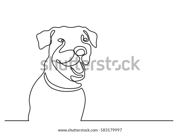 Continuous Line Drawing Dog Portrait Stock Vector (Royalty Free ...