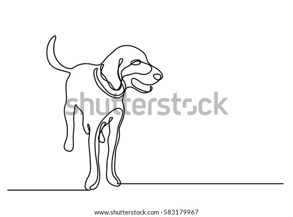 Continuous Line Drawing Dog Standing Stock Vector (Royalty Free) 583179967