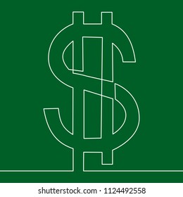 Continuous Line Drawing Dollar Sign Vector Stock Vector (Royalty Free ...