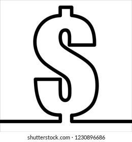 Continuous Line Drawing Dollar Sign Stock Vector (Royalty Free ...