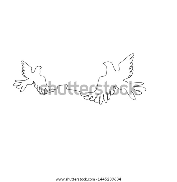 Continuous Line Drawing Dove Bird Isolated Stock Vector (Royalty Free ...