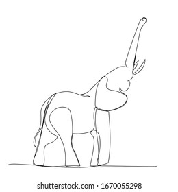 Continuous Line Drawing Elephant Stock Vector (Royalty Free) 1670055298 ...