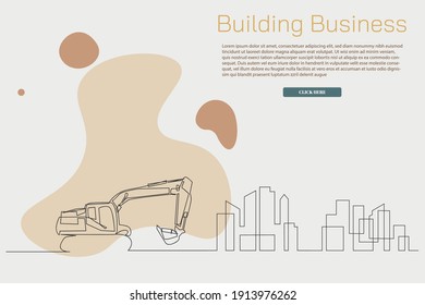 Continuous Line Drawing Engineer Building Construction Stock Vector ...