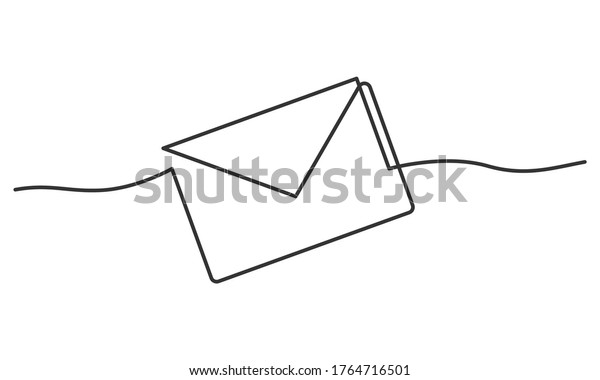 Continuous Line Drawing Envelope Vector Illustration Stock Vector ... Continuous Line Drawing Envelope Vector Illustration Stock Vector ...