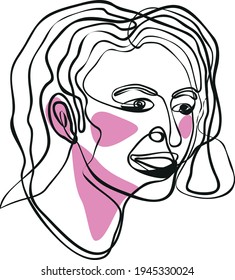 Continuous Line Drawing Face Woman Beauty Stock Vector (Royalty Free ...