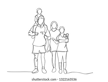 Continuous Line Drawing Family Stock Vector (Royalty Free) 1322163536 ...