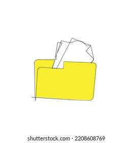 Continuous Line Drawing File Folder Illustration Stock Vector (Royalty ...