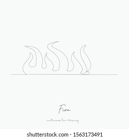 Continuous Line Drawing Fire Simple Vector Stock Vector (Royalty Free ...