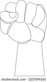 Continuous Line Drawing Fist Hand Hand Stock Vector (Royalty Free ...