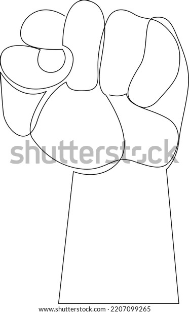 Continuous Line Drawing Fist Hand Hand Stock Vector (Royalty Free ...