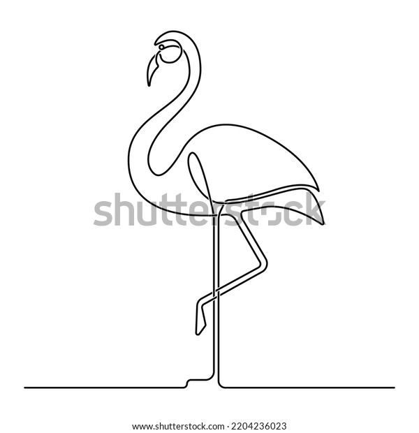 Continuous Line Drawing Flamingo Hand Drawn Stock Vector (Royalty Free ...