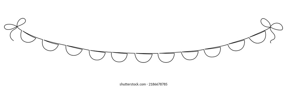 Continuous Line Drawing Garland Vector Illustration Stock Vector ...