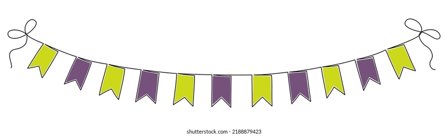 Continuous Line Drawing Garland Vector Illustration Stock Vector ...