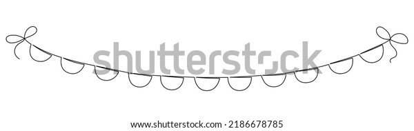 Continuous Line Drawing Garland Vector Illustration: เวกเตอร์สต็อก ...