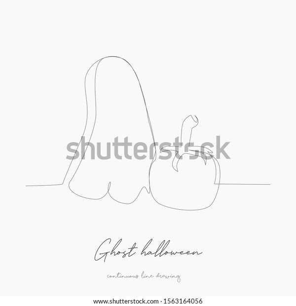Continuous Line Drawing Ghost Halloween Simple Stock Vector (Royalty ...