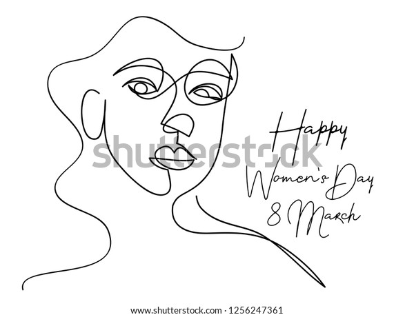 Continuous Line Drawing Greeting Card Design Stock Vector (Royalty Free ...