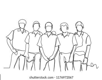 Business People Standing Line Line Drawing Stock Vector (Royalty Free ...