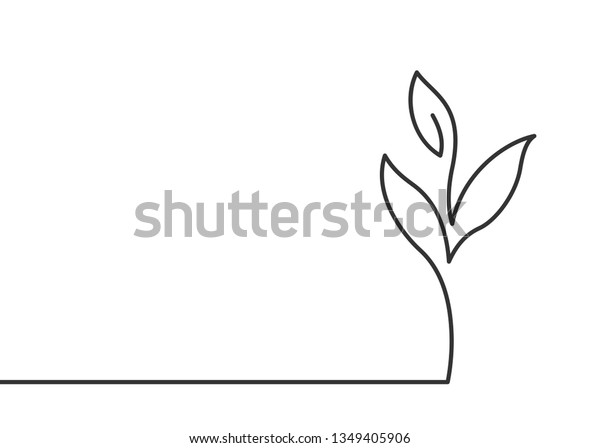 Continuous Line Drawing Growing Plant Vector Stock Vector (Royalty Free ...